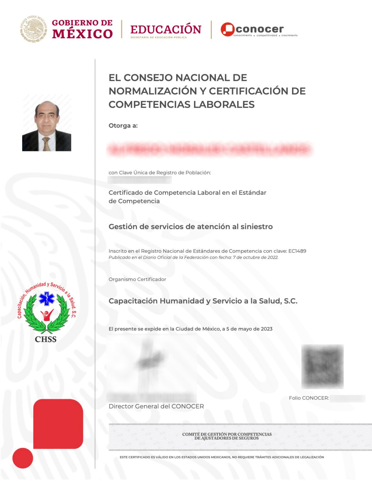 Certifícate – AMASAC